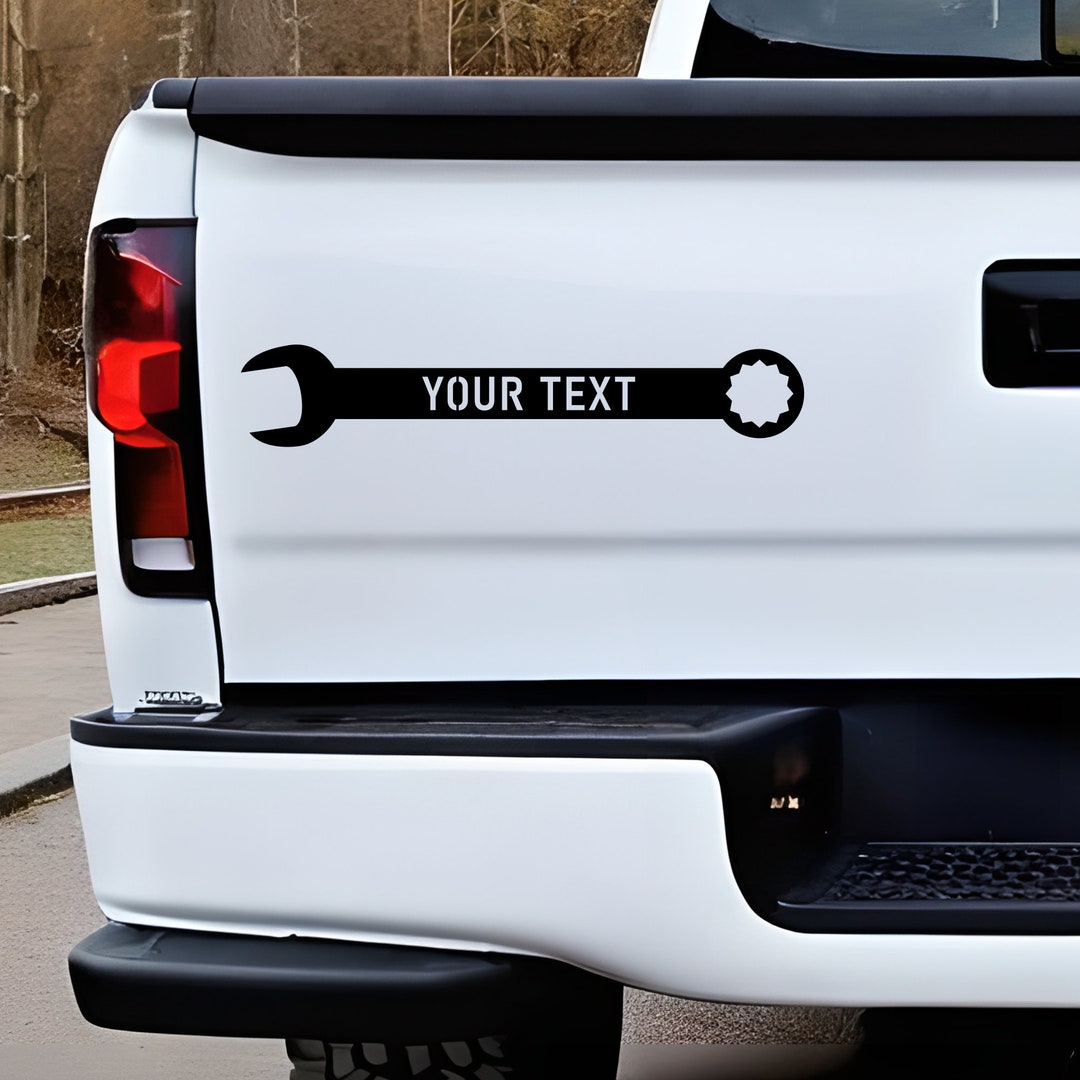 Custom Text Wrench Vinyl Decal Sticker | Mechanic Decal - Etsy
