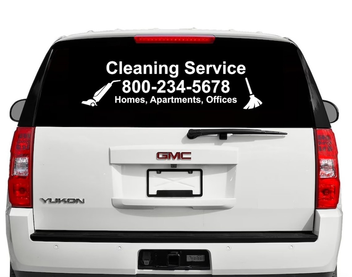 Custom Cleaning Maid Service Business Decal for Car Window ...