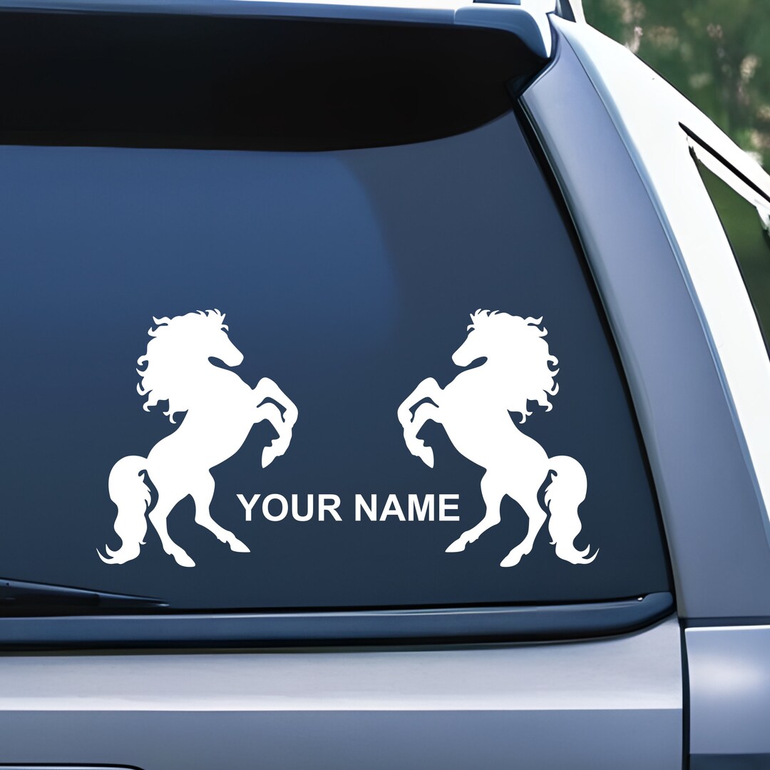 Custom Horse Stallion Decal | Custom Name Decal | Pair of Rearing ...
