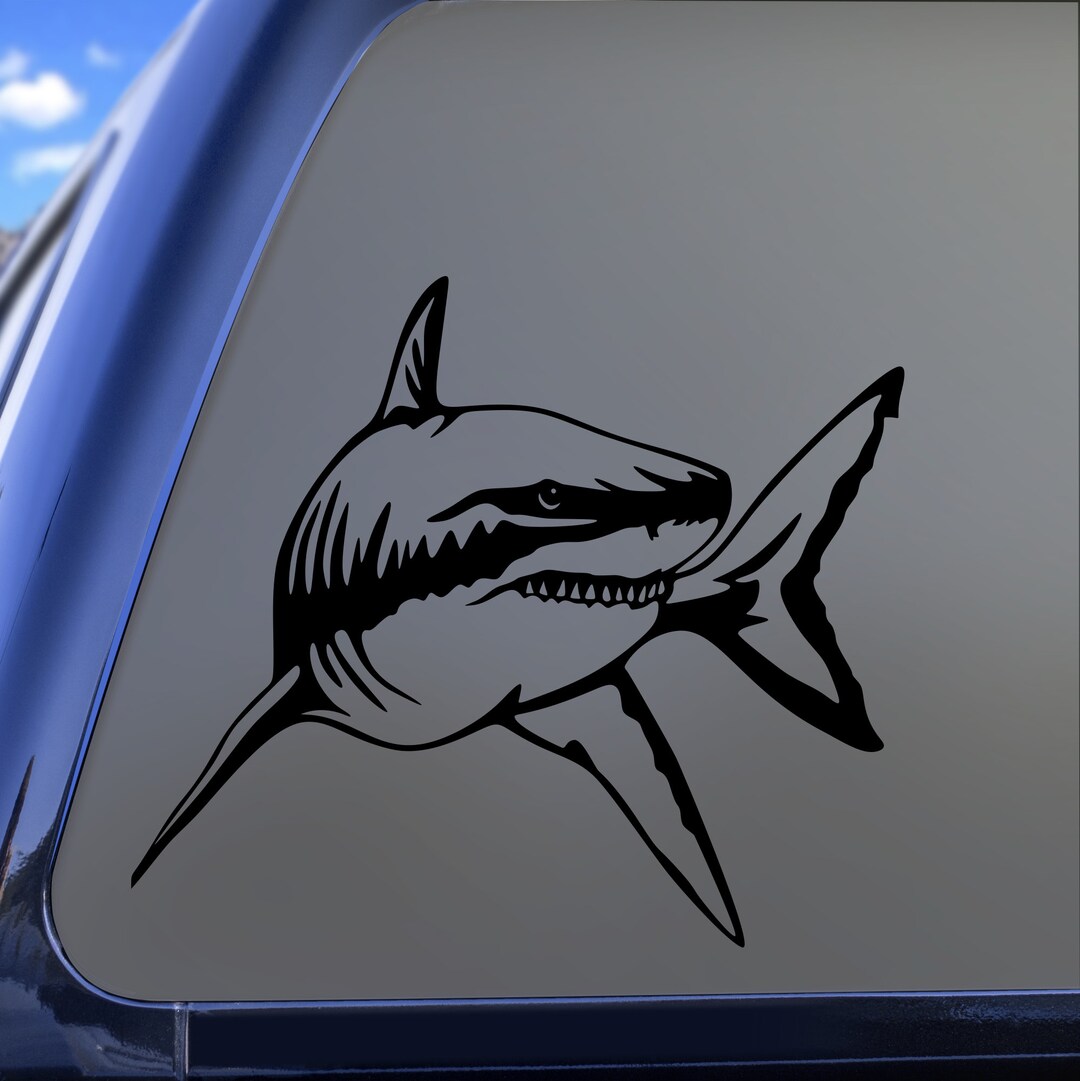 Tiger Shark Vinyl Decal Sticker Swimming Tiger Shark Decal - Etsy