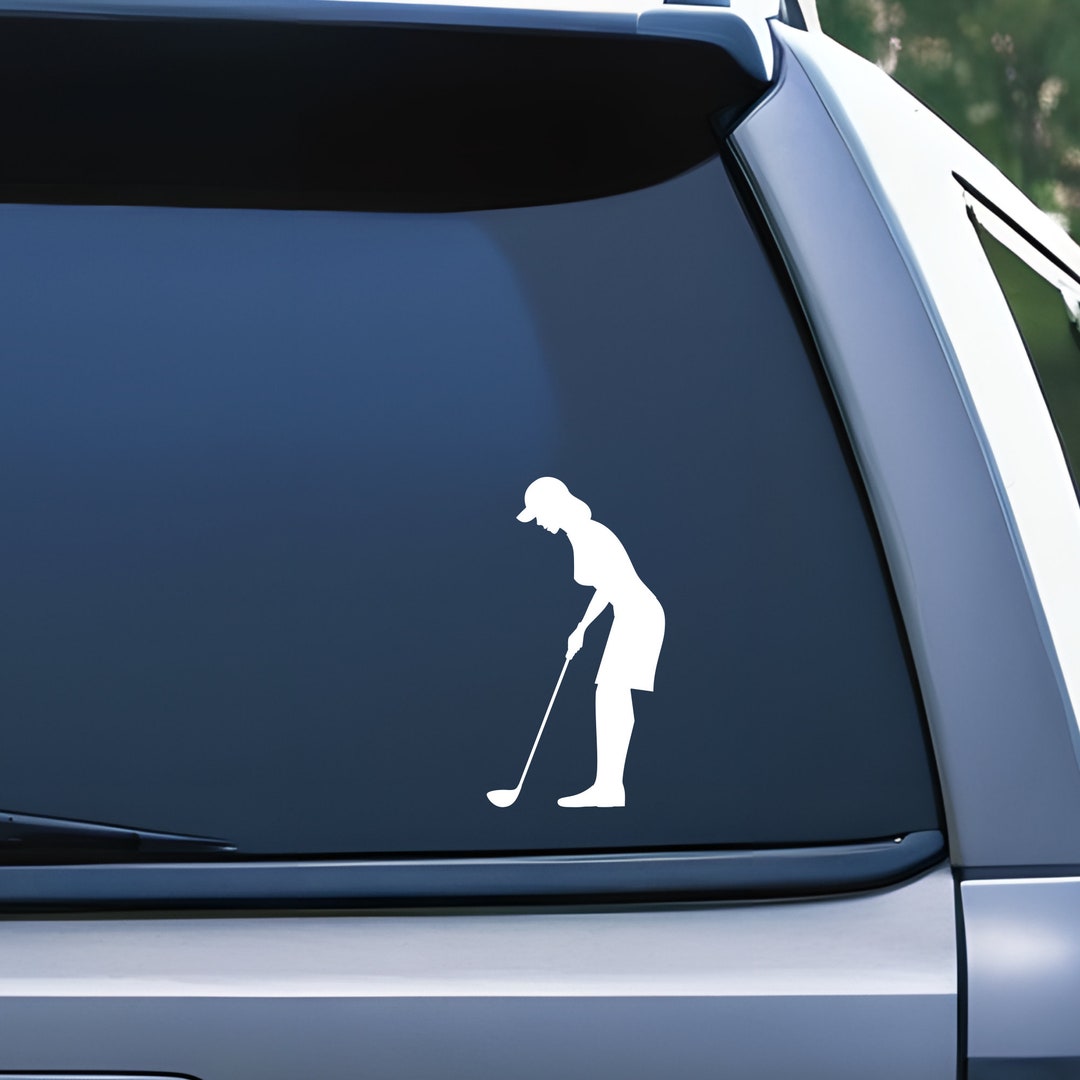Female Golfer Vinyl Decal Sticker - Etsy