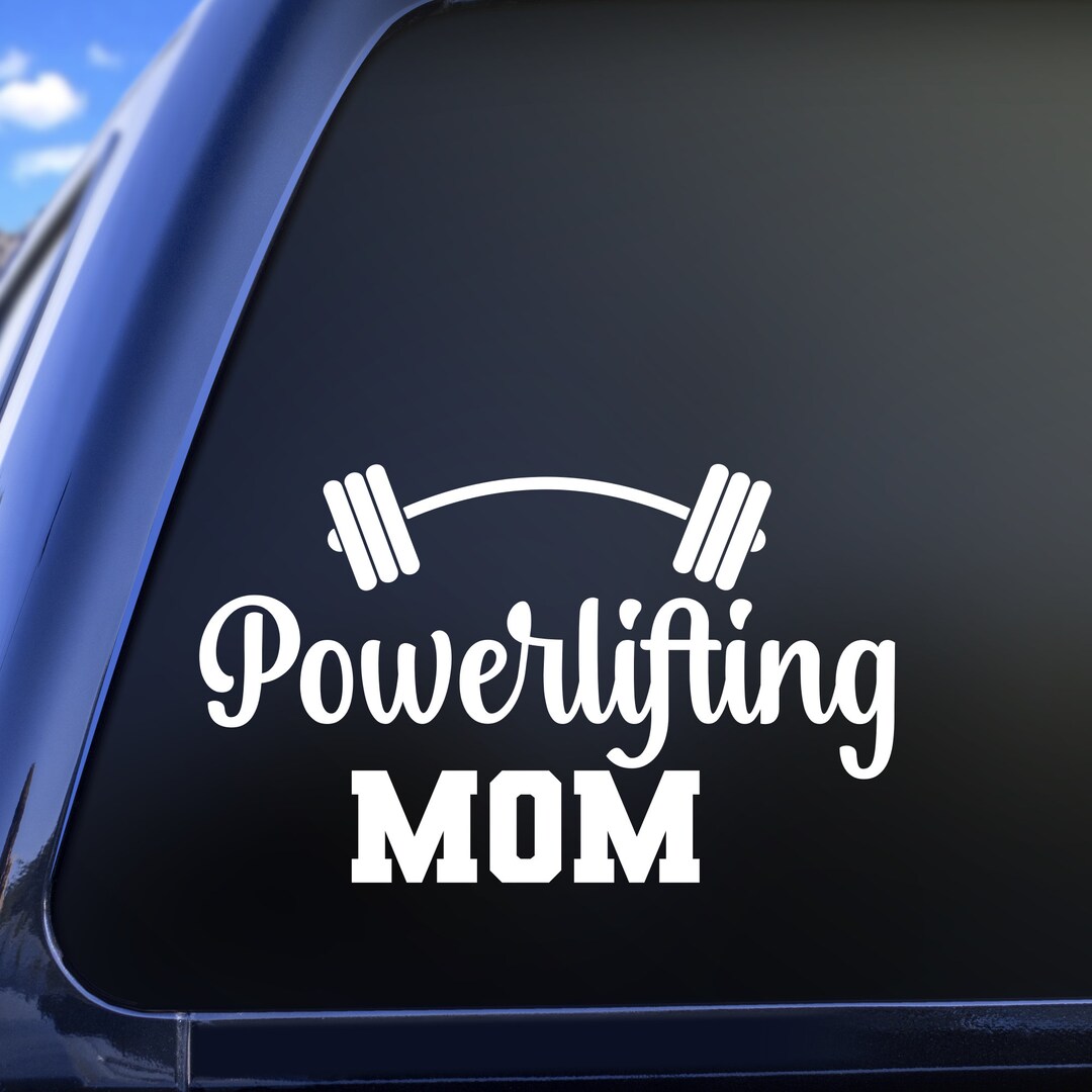 Powerlifting Mom Barbell Vinyl Decal Sticker for Proud Parent Car ...
