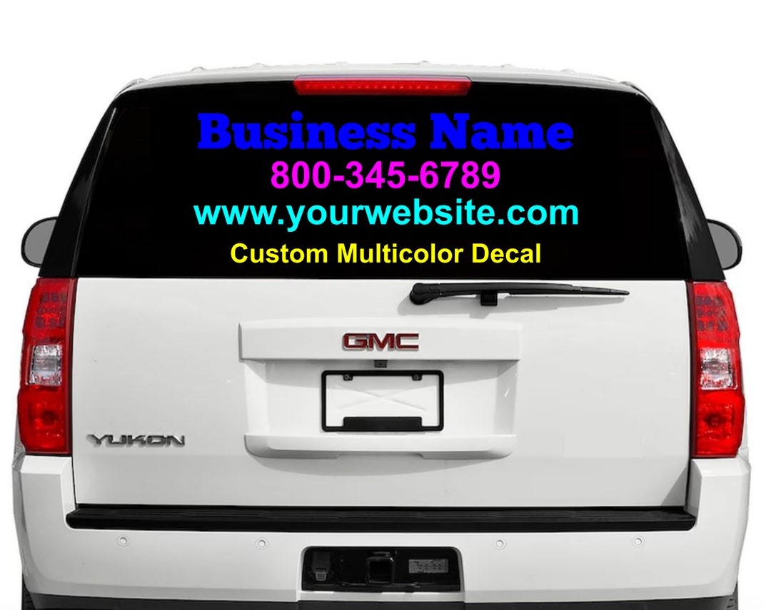 Custom Multi Color Business Decal for Car / Truck Window, Colorful ...