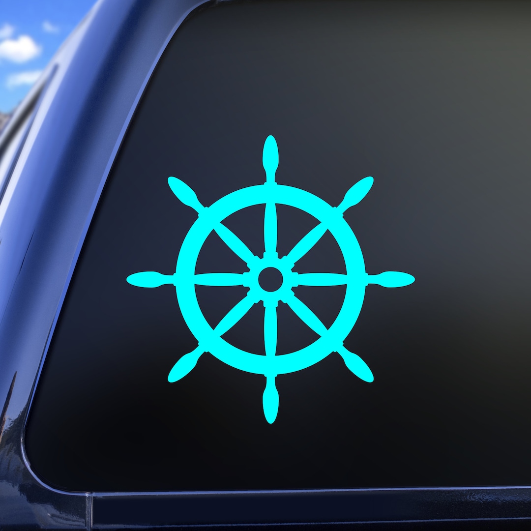 Ship Wheel Vinyl Decal | Ship Helm Sticker | Ship Tiller Decal - Etsy