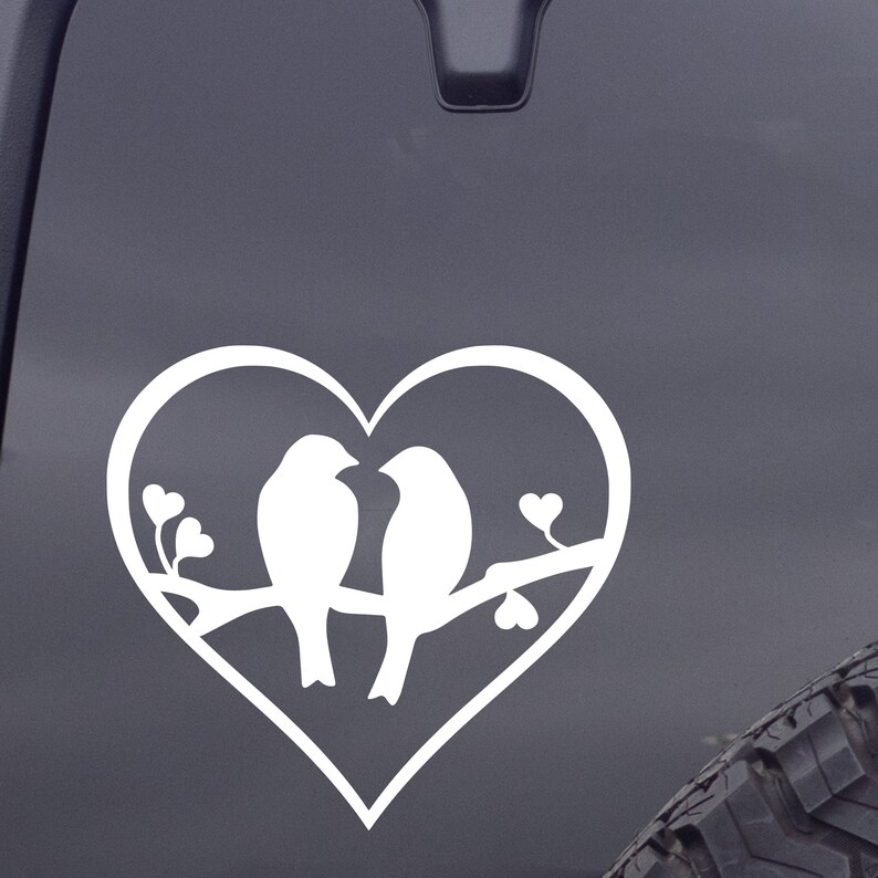 Love Birds Vinyl Decal Sticker Birds Decal Hearts Decal - Etsy