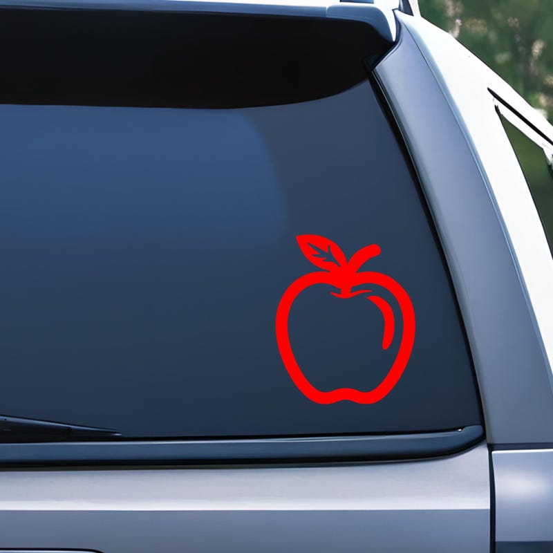 Green Apple Car Decal - Etsy