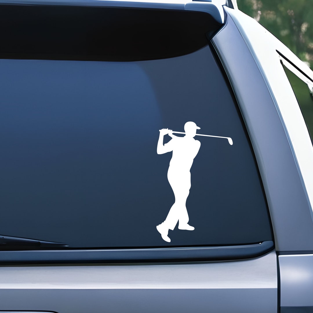 Male Golfer Vinyl Decal Sticker - Etsy