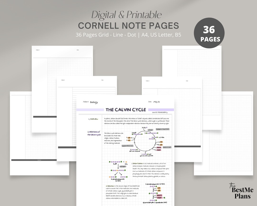Printable & Digital Cornell Notebook, Digital Notes, Cornell Journal ...