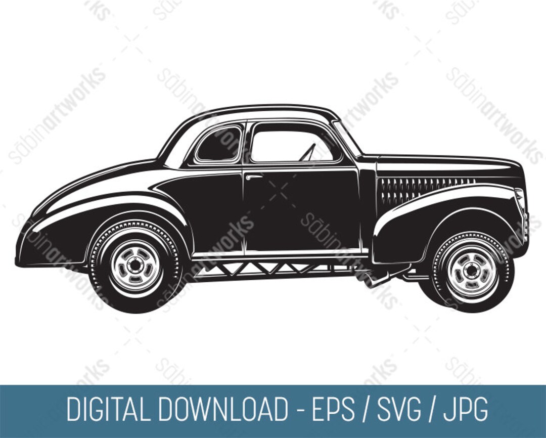 Studebaker Gasser SVG, Hot-rod JPG, Gasser EPS, Hot Rod Racer ...