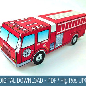 Printable 3D Fire Truck Paper Toy Model (PDF) - Etsy
