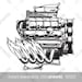 Car Engine Illustration, Supercharged Hot Rod Engine, Modified Muscle ...