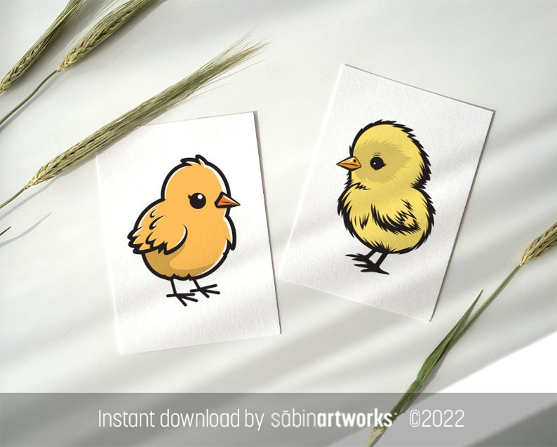 Easter Chick Clipart, Cute Baby Chick Bundle SVG JPG EPS, Nursery Wall ...