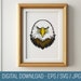 Bald Eagle Head 2 Front View SVG JPG EPS, Vector Eagle Head Clipart ...