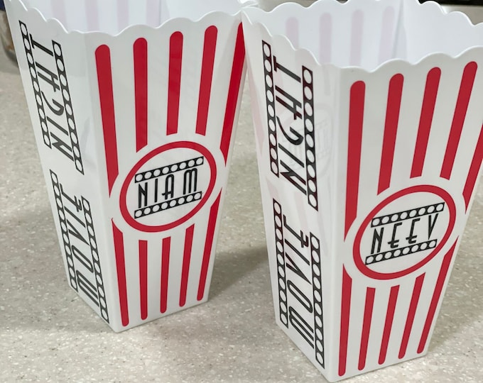 Personalized Popcorn Bowl Popcorn Tub Party Favors Family - Etsy