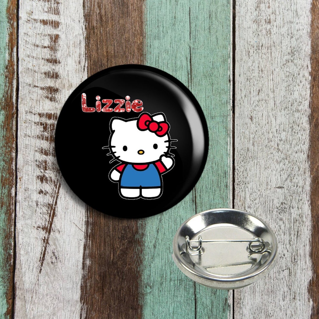 Personalized Glitz Galore Hello Kitty Button - Etsy