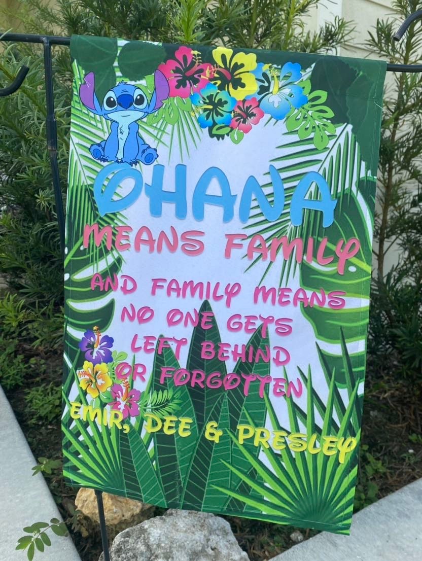 Personalized OHANA Means Family Lilo and Stitch Yard Flag - Etsy