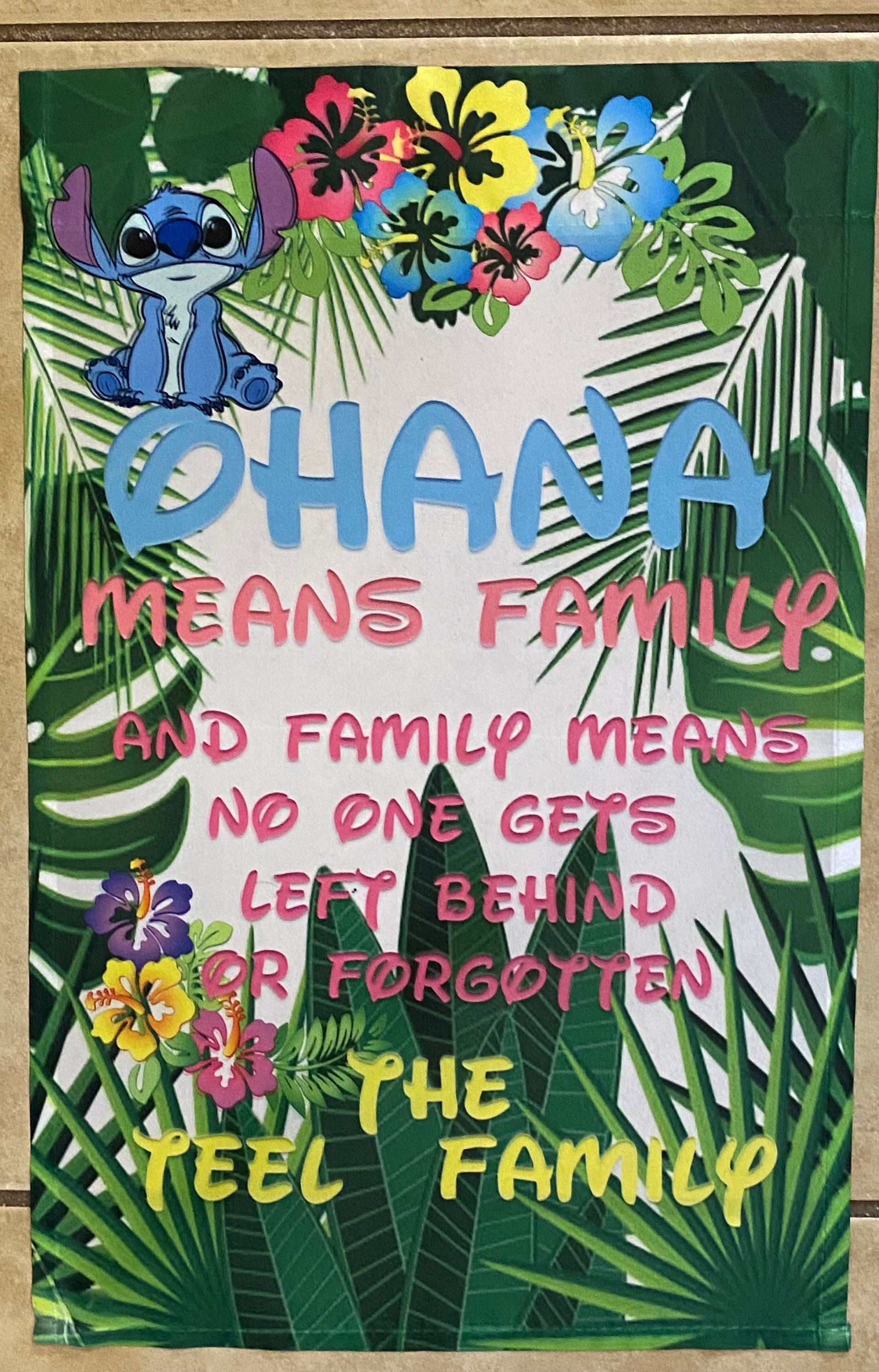 Personalized OHANA Means Family, Lilo and Stitch Yard Flag sold by ...