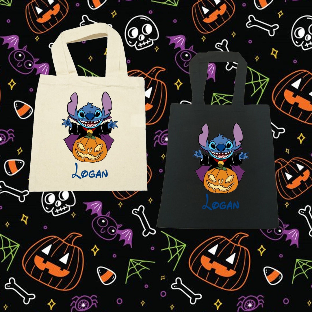 Personalized Silly Stitch Trick or Treat Bag, Canvas or Black - Etsy