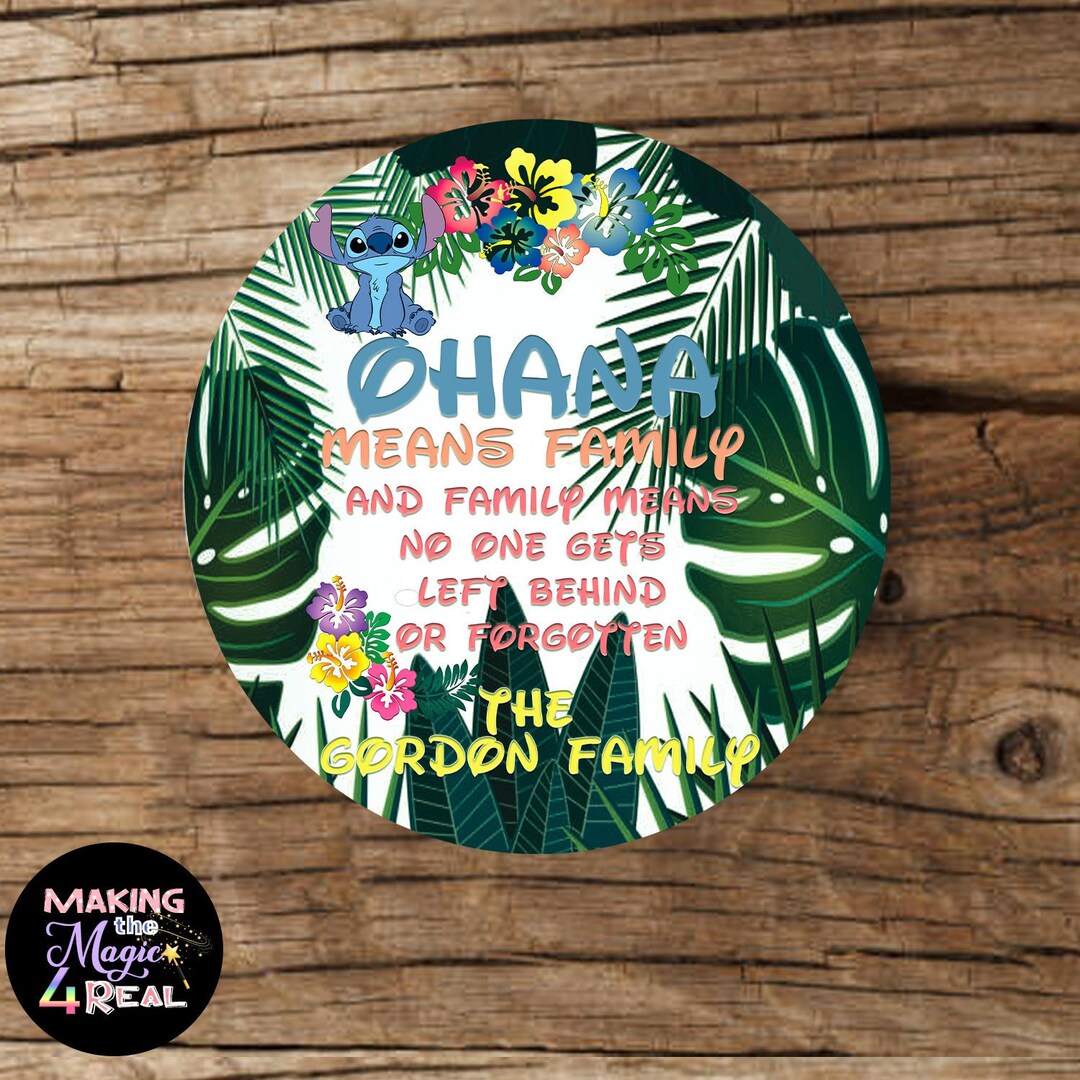 Personalized Ohana Means Family, Lilo and Stitch Coasters, Square or ...