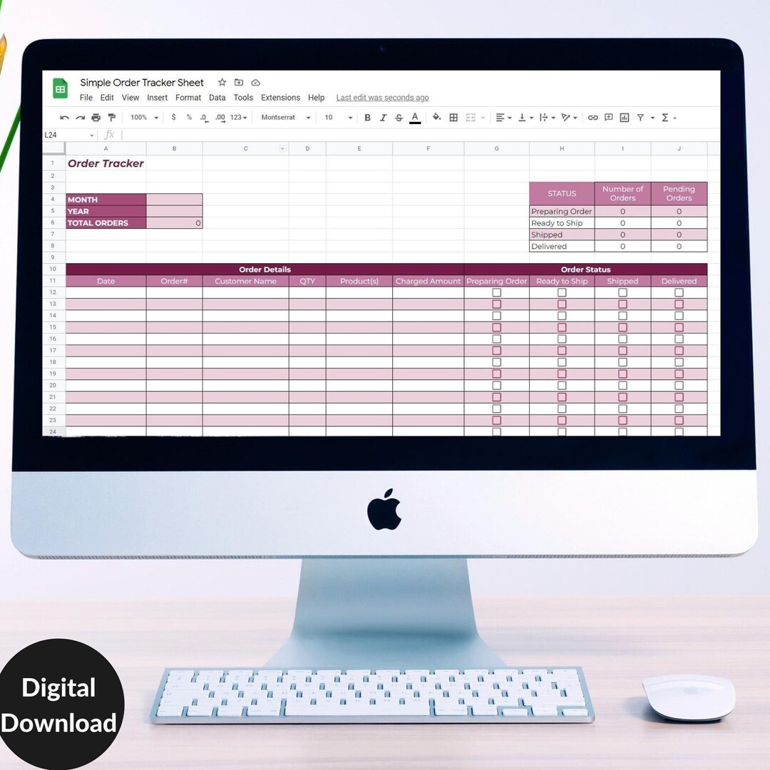 Business Order Tracker Template/ Google Sheets Tracker/ Monthly Order ...