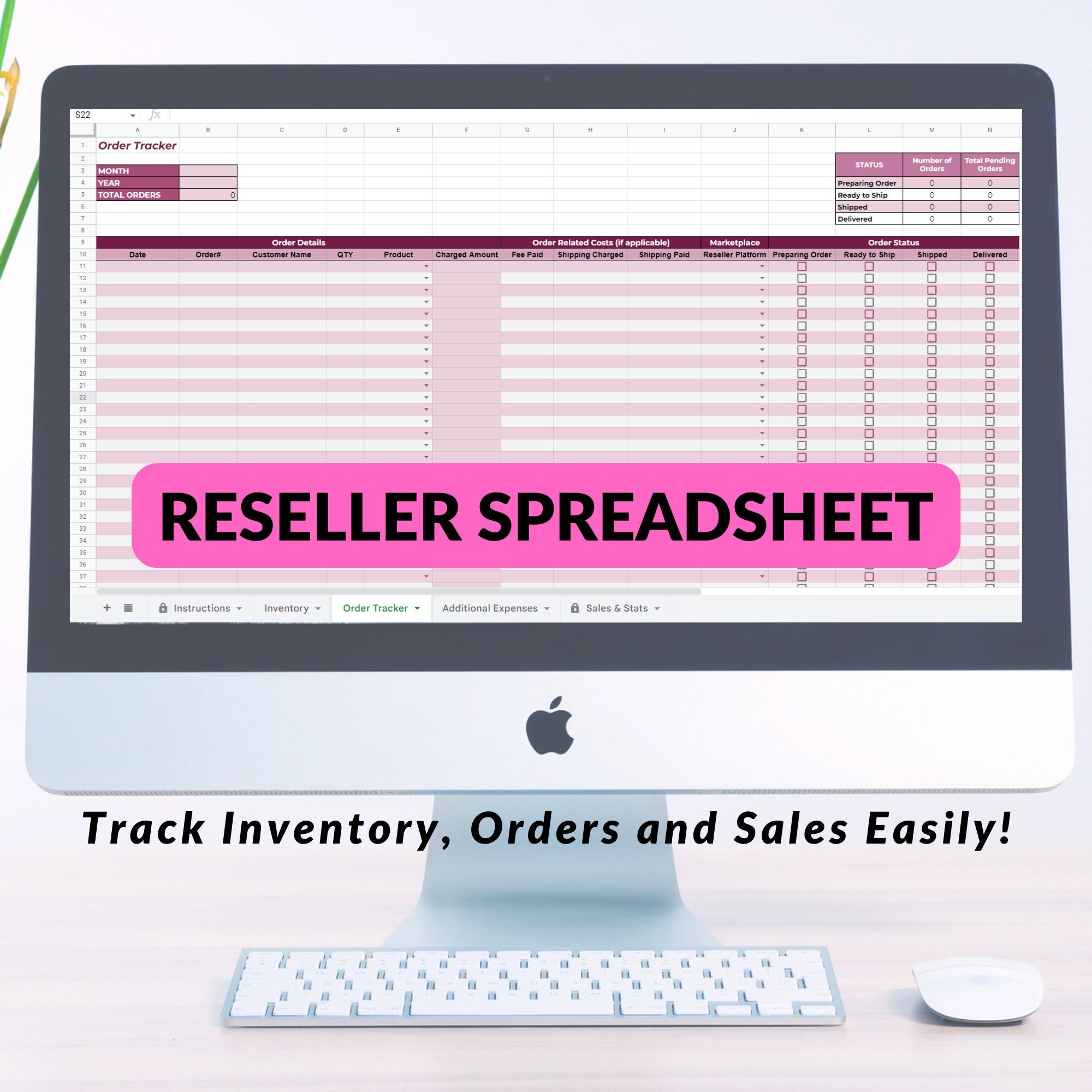 Reseller Spreadsheet Google Sheets Reseller Inventory - Etsy