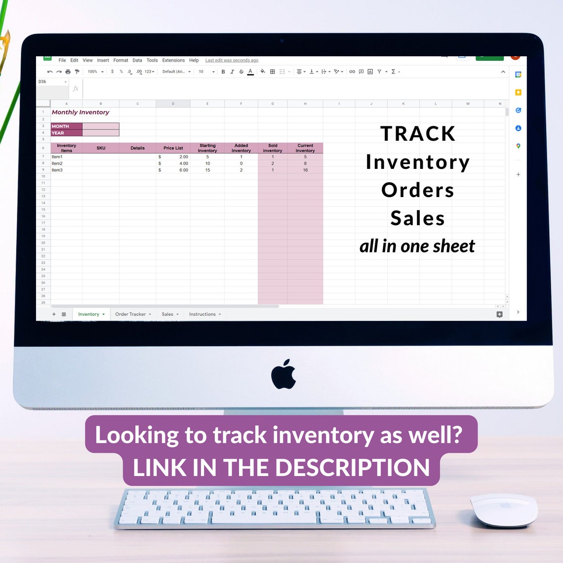 Business Order Tracker Template/ Google Sheets Tracker/ Monthly Order ...