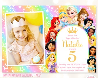 Digital Princess Birthday Invitation Princess Party - Etsy