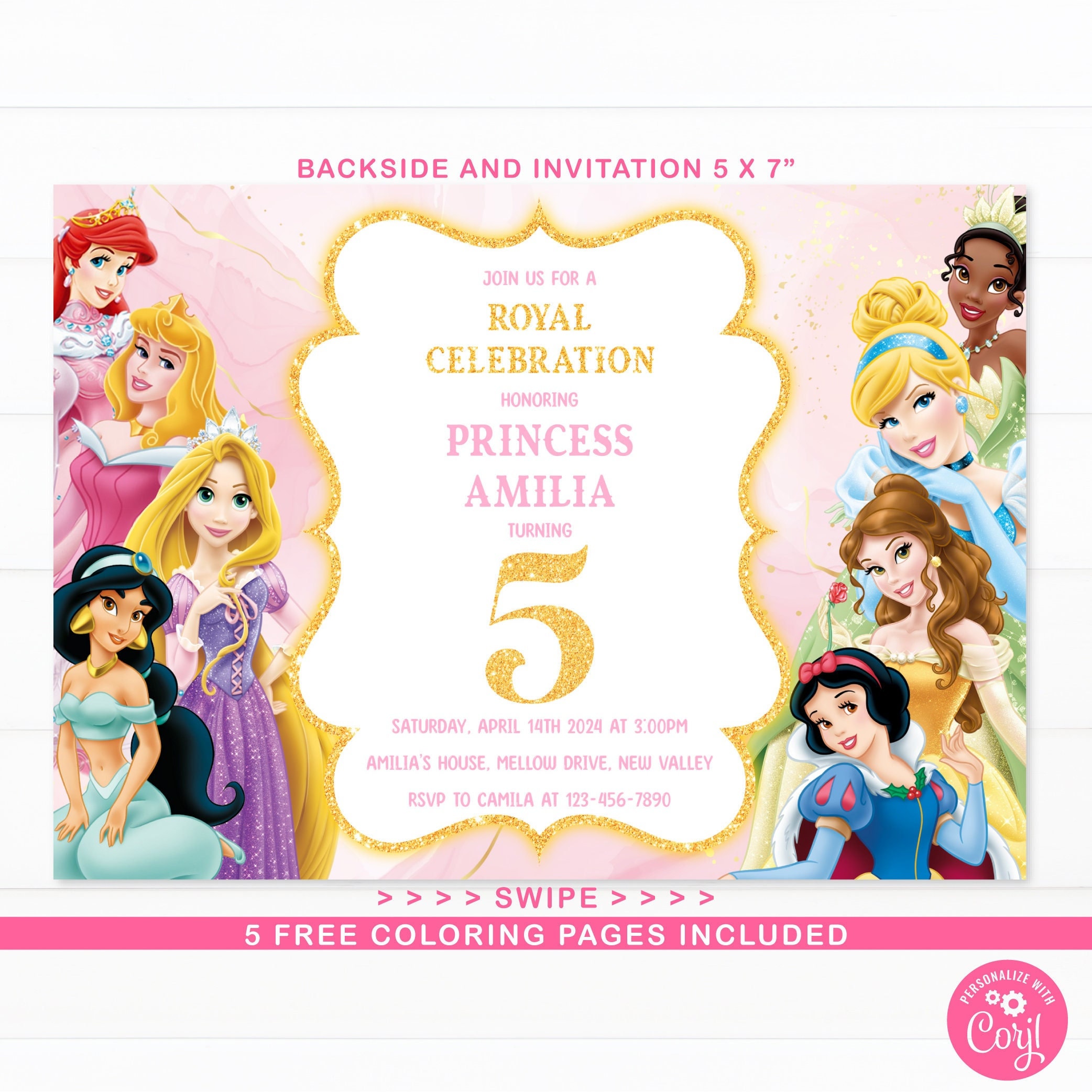 FREE Printable Disney Princesses Invitation Templates, 44% OFF