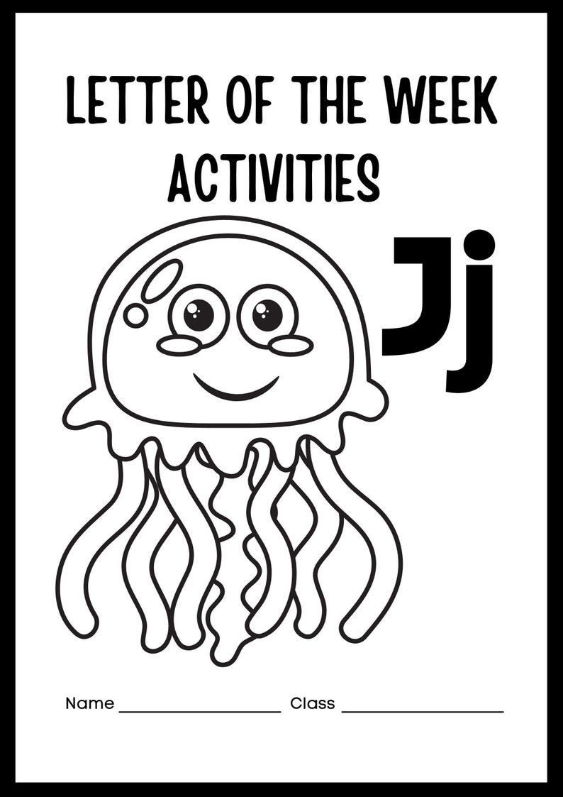 Alphabet Activity Pages Letter Jj Kindergarten Worksheets - Etsy