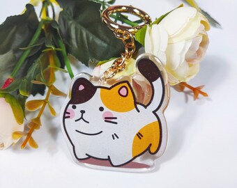 Tabby White Cat Pet Acrylic Keychain | Kawaii Chibi Key Charm | Neko ...