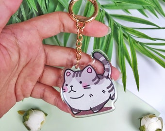Ginger Orange Tabby Cat Pet Acrylic Keychain Kawaii Chibi Key Charm ...