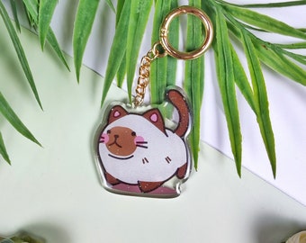 Ginger Orange Tabby Cat Pet Acrylic Keychain | Kawaii Chibi Key Charm ...