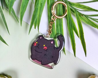 Tabby White Cat Pet Acrylic Keychain | Kawaii Chibi Key Charm | Neko ...