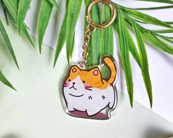 Ginger Orange Tabby Cat Pet Acrylic Keychain Kawaii Chibi Key Charm ...