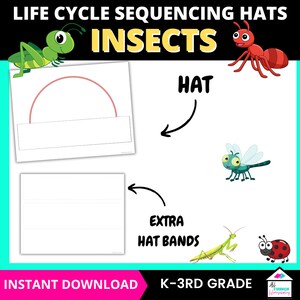 Insect Life Cycle Sequencing Hats Craft - Etsy