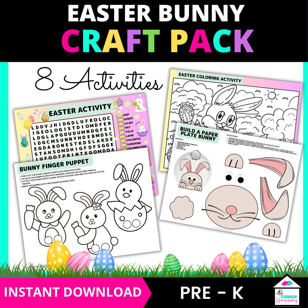 Easter Bunny Craft Activities for K- 1st Grade, Easter Craft - Etsy