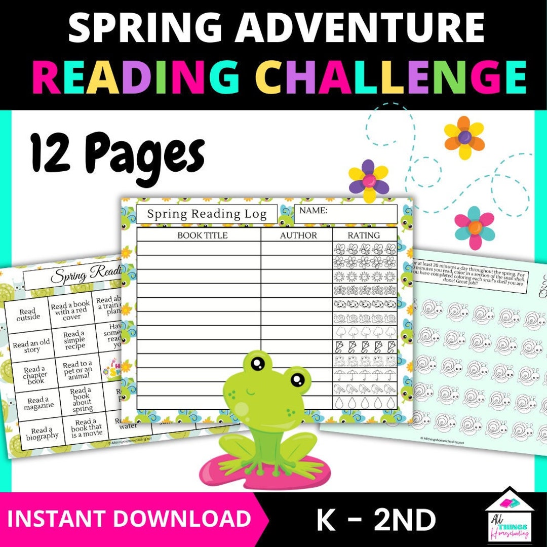 Spring Adventure Reading Challenge for K-2nd Grade, Spring Activity - Etsy