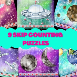Space Number Sequence & Skip Counting Math Puzzles Bundle - Etsy