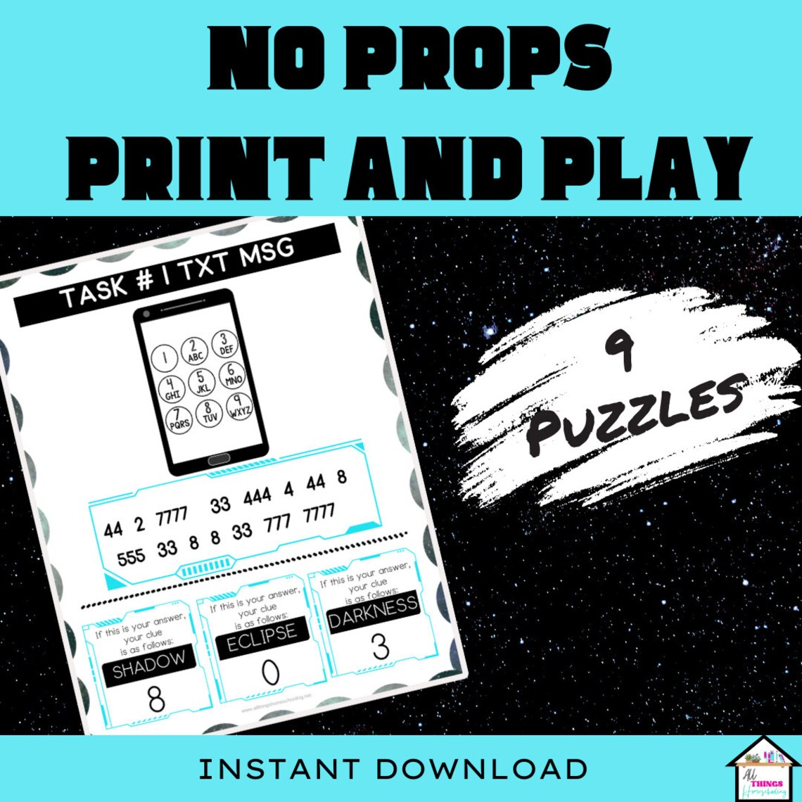 Solar Eclipse Escape Room Printable, at Home Escape Room - Etsy