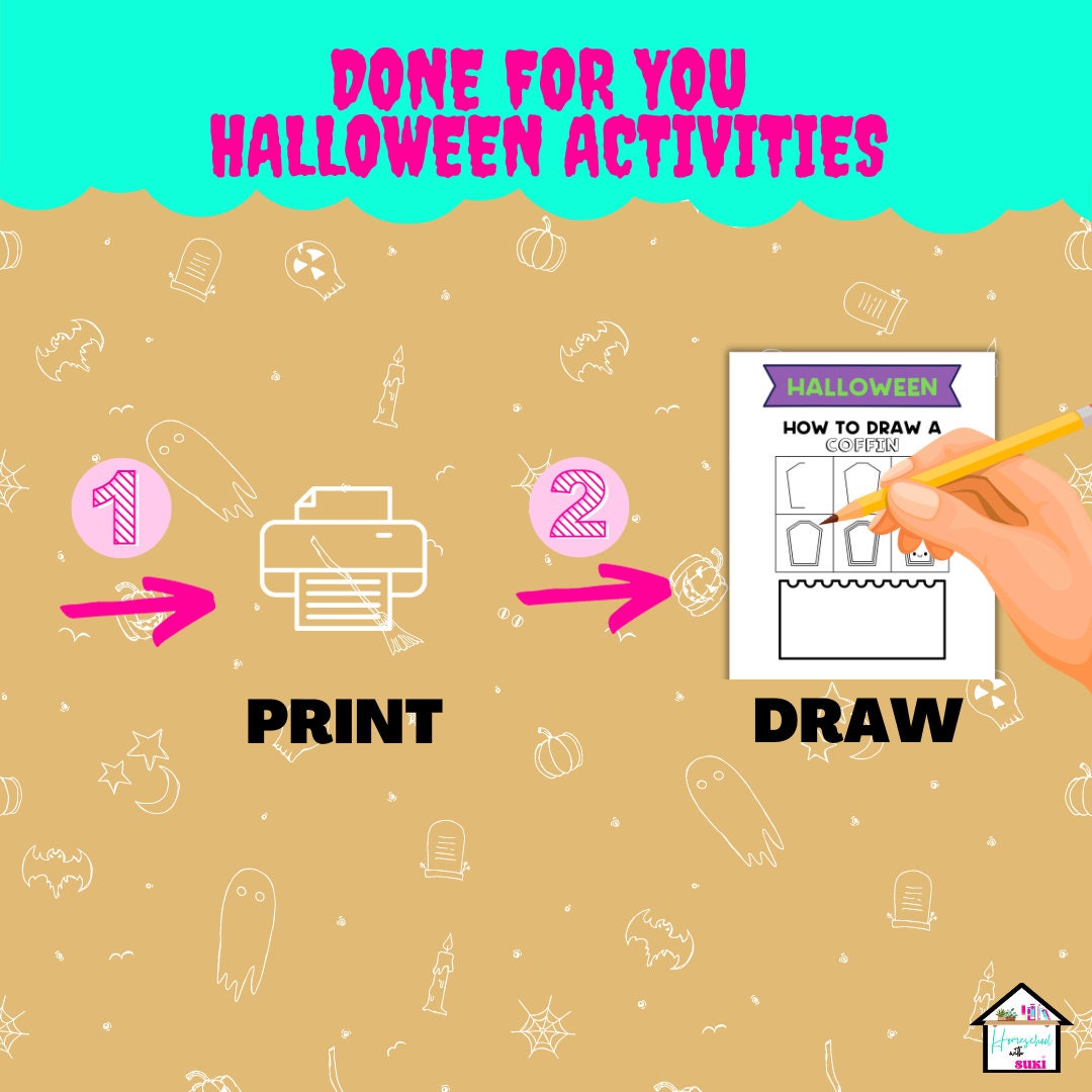 How to Draw Halloween Edition, Drawing for Kids, Halloween Worksheets ...