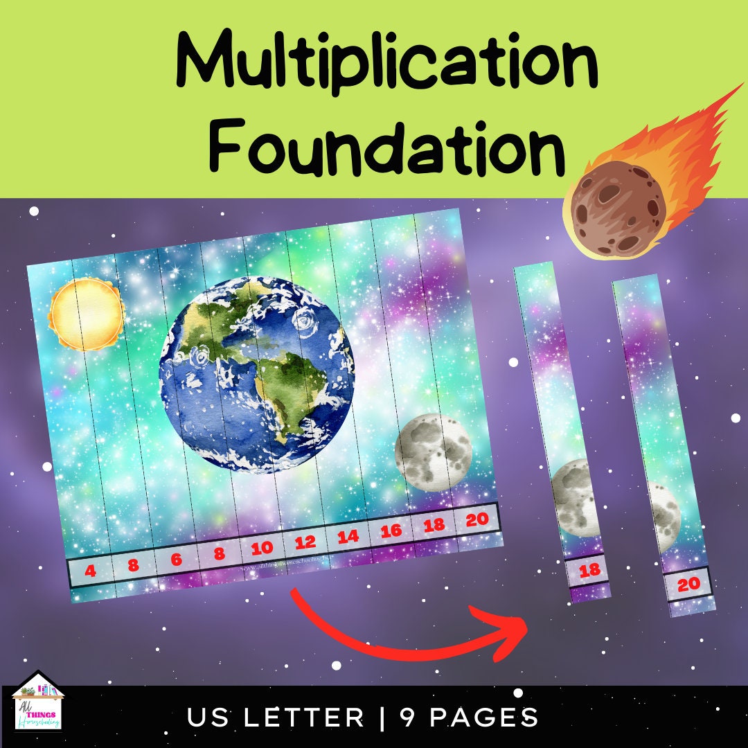 Skip Counting Space Math Printable Puzzles 2 - 10, First Grade Math ...
