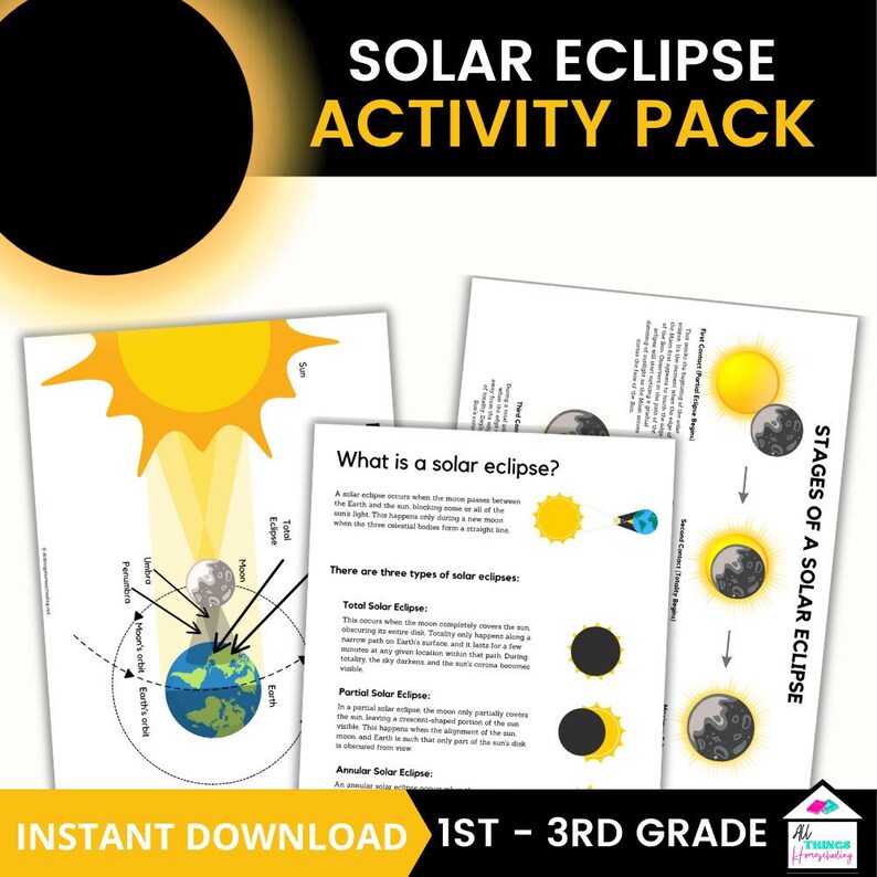 Eclipse Explorer: A Solar Eclipse Adventure Activity Pack - Etsy
