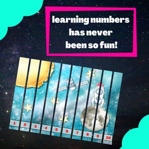 Space Number Sequence & Skip Counting Math Puzzles Bundle, Preschool ...