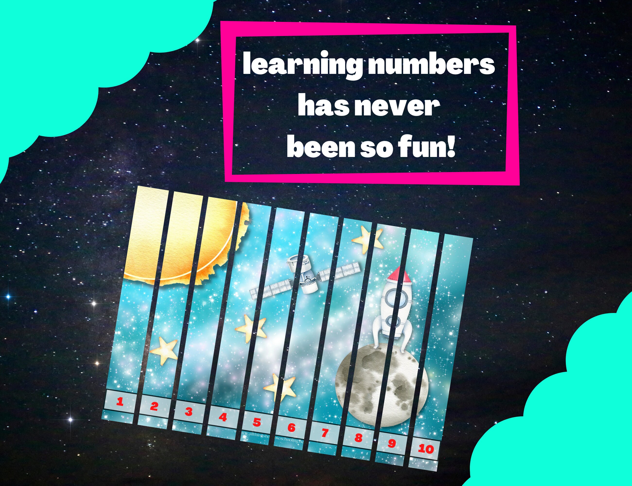 Space Number Sequence & Skip Counting Math Puzzles Bundle, Preschool ...