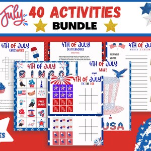 4th of July Activity Bundle Printable Games Patriotic Games - Etsy