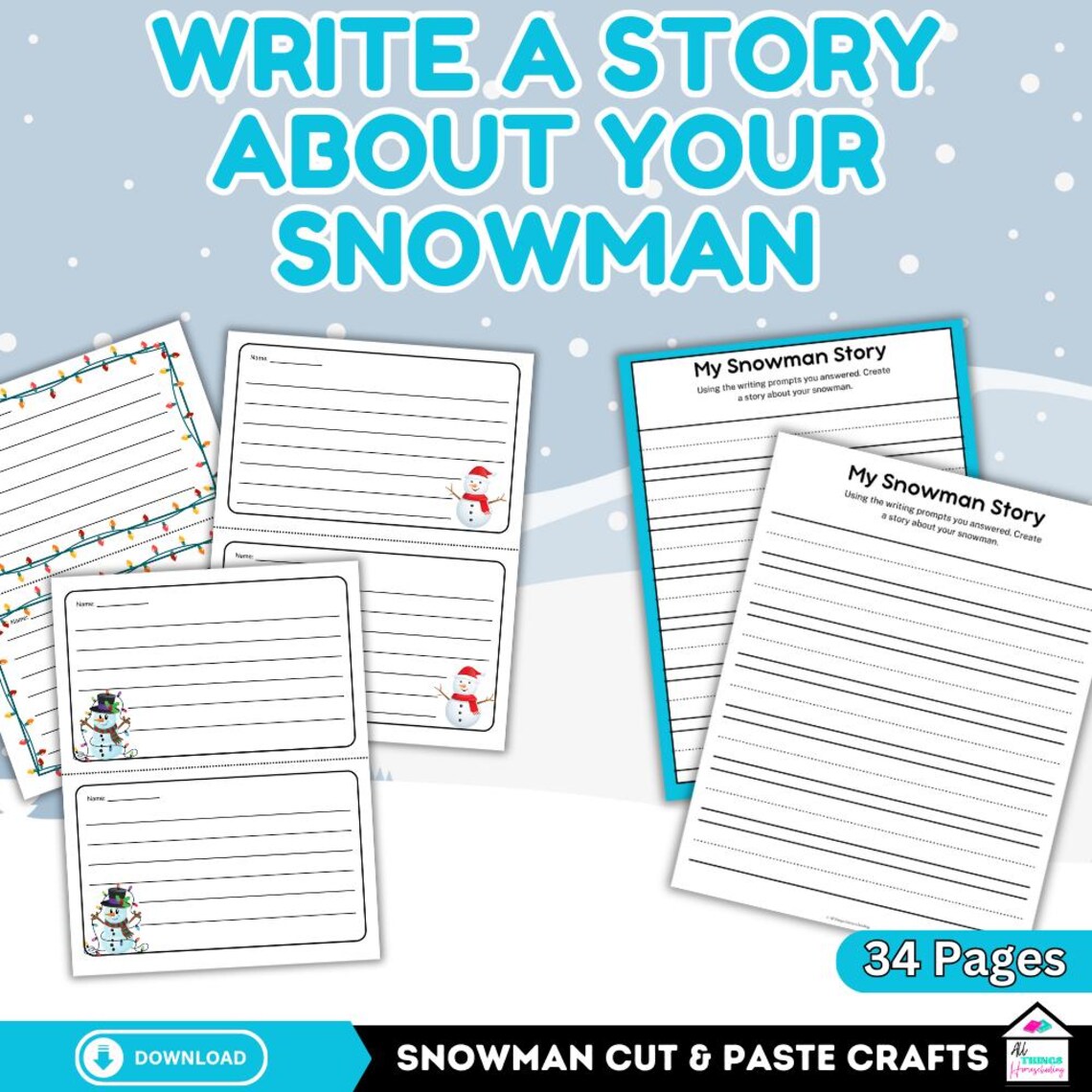 Winter Writing Activity | Disguise a Snowman Craft | Christmas Creative ...