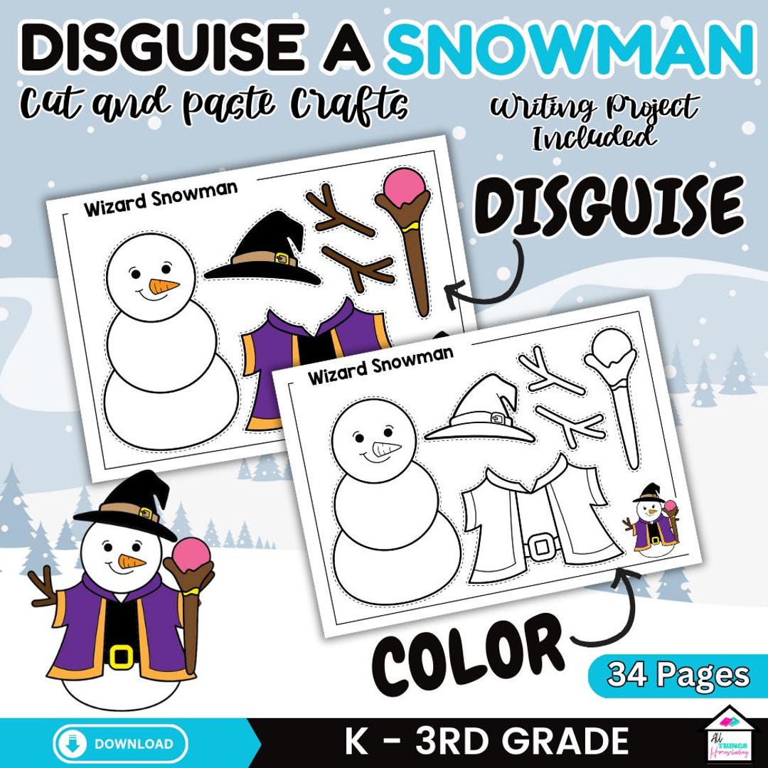 Winter Writing Activity | Disguise a Snowman Craft | Christmas Creative ...