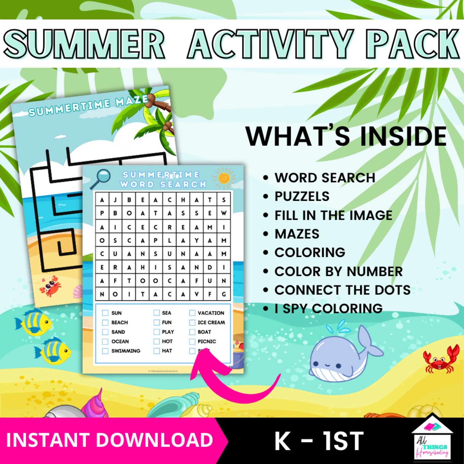 Summer Games Activity Pack for Kindergarten to 1st Grade - Etsy