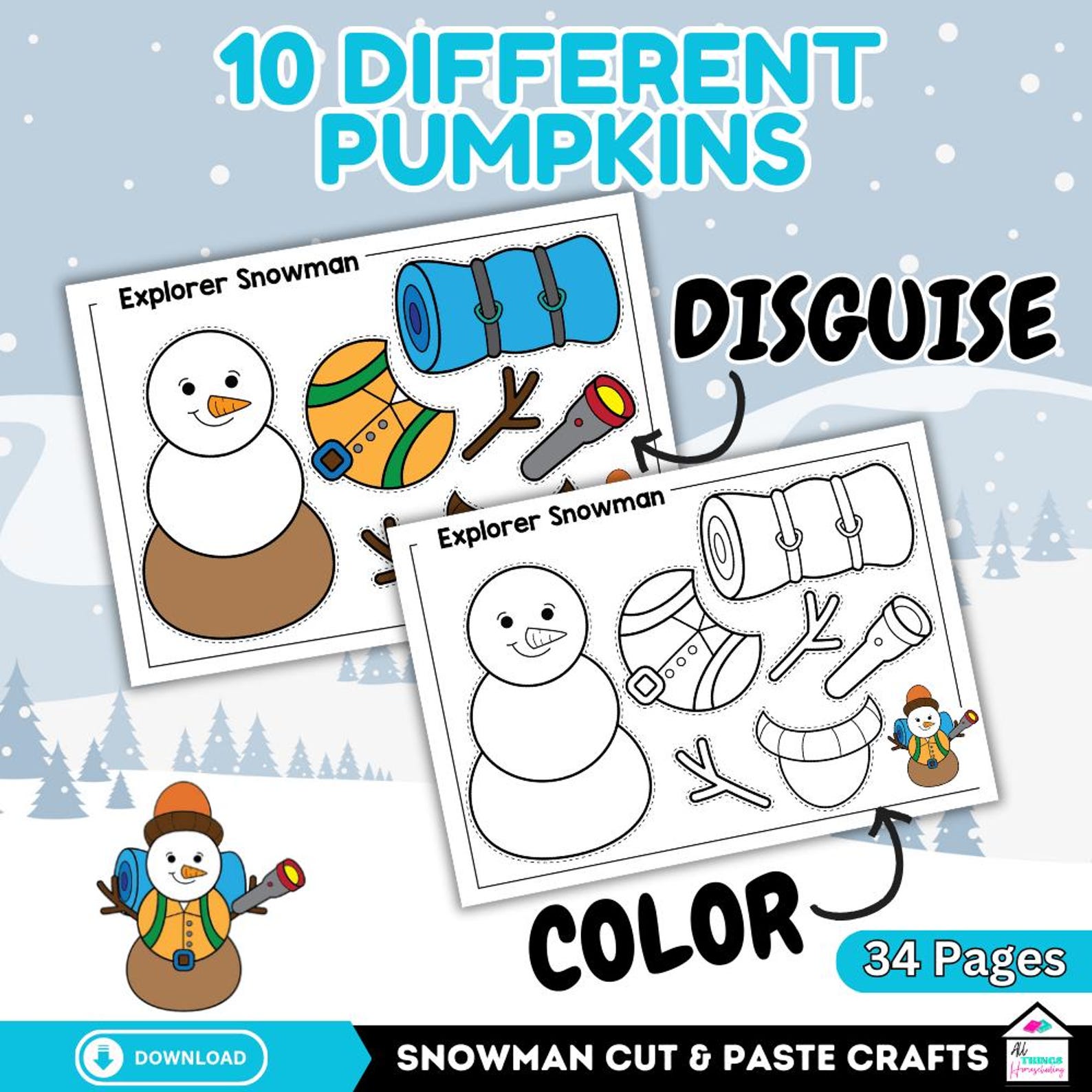 Winter Writing Activity | Disguise a Snowman Craft | Christmas Creative ...
