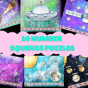 Space Number Sequence & Skip Counting Math Puzzles Bundle - Etsy